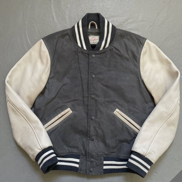 Dehen | Jackets & Coats | Dehen 92 Waxed Cotton Leather Letterman ...